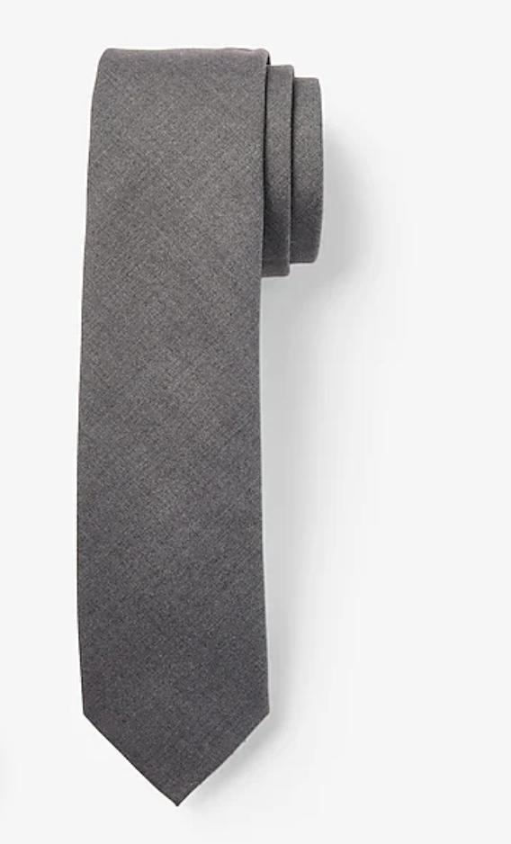 Narrow Textured Gray Tie – Clutch