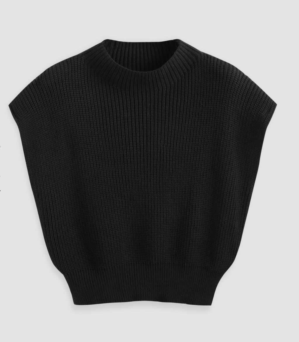 Solid High Neck Knit Vest Curve & Plus – Clutch